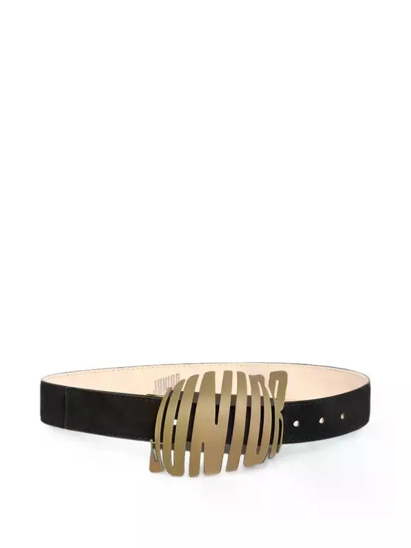 JEAN PAUL GAULTIER Logo Buckle Suede Belt - Black