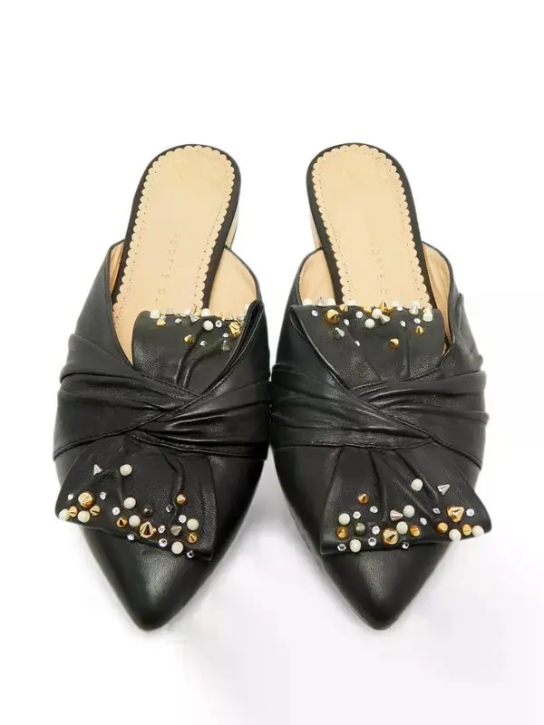 CHARLOTTE OLYMPIA Spike-embellished Knotted Mules