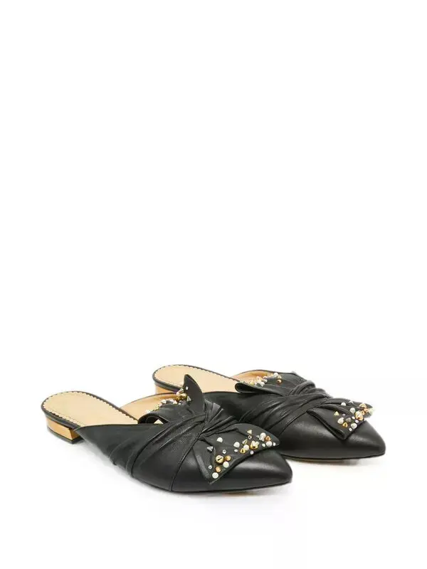 CHARLOTTE OLYMPIA Spike-embellished Knotted Mules