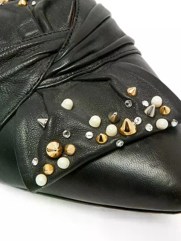 CHARLOTTE OLYMPIA Spike-embellished Knotted Mules