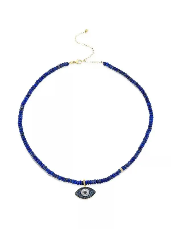 SYDNEY EVAN Lapis Lazuli And Diamond Evil Eye Pendant Necklace
