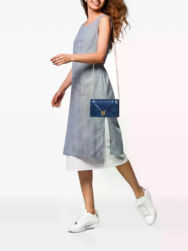 Dior Micro Diorama Leather Crossbody Bag - Blue