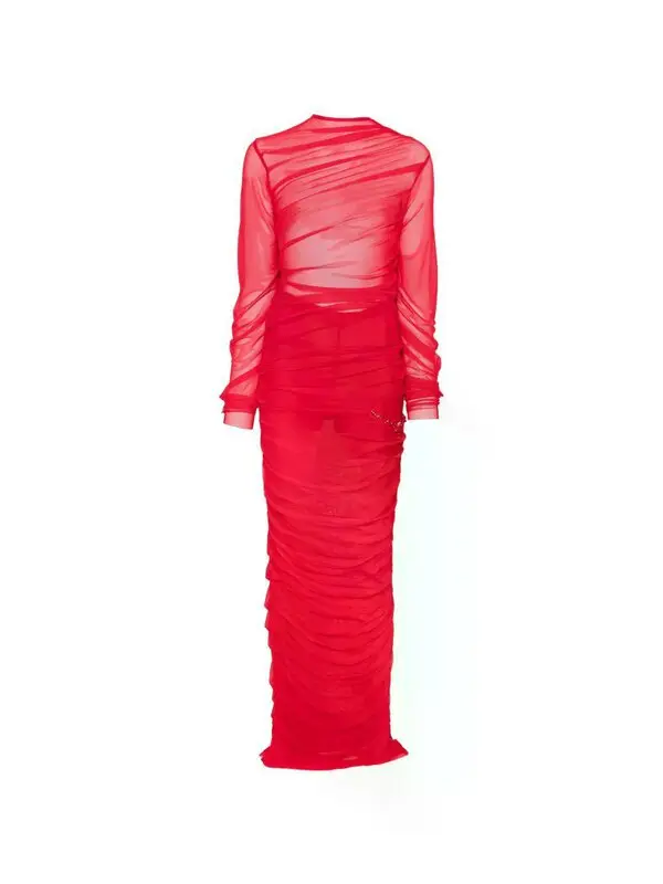 ATU BODY COUTURE Ruched Bead-embellished Maxi Dress - Red