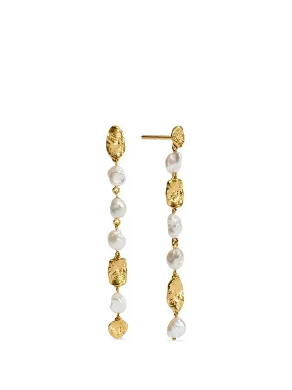 Monica Vinader Capri Pearl Drop Earrings - Gold