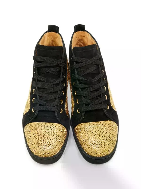 CHRISTIAN LOUBOUTIN Louis Crystal-embellished High-top Sneakers