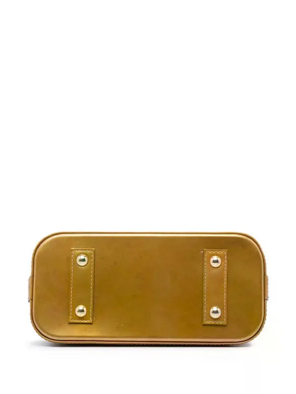 LOUIS VUITTON 2015 Monogram Vernis Alma Bb Satchel - Gold