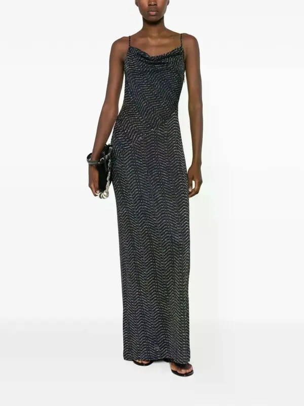 Missoni Zigzag-knit Cowl-neck Maxi Dress