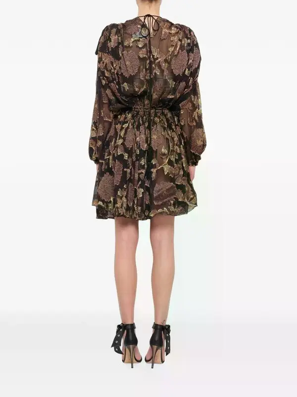 LANVIN Floral-jacquard Cold-shoulder Dress
