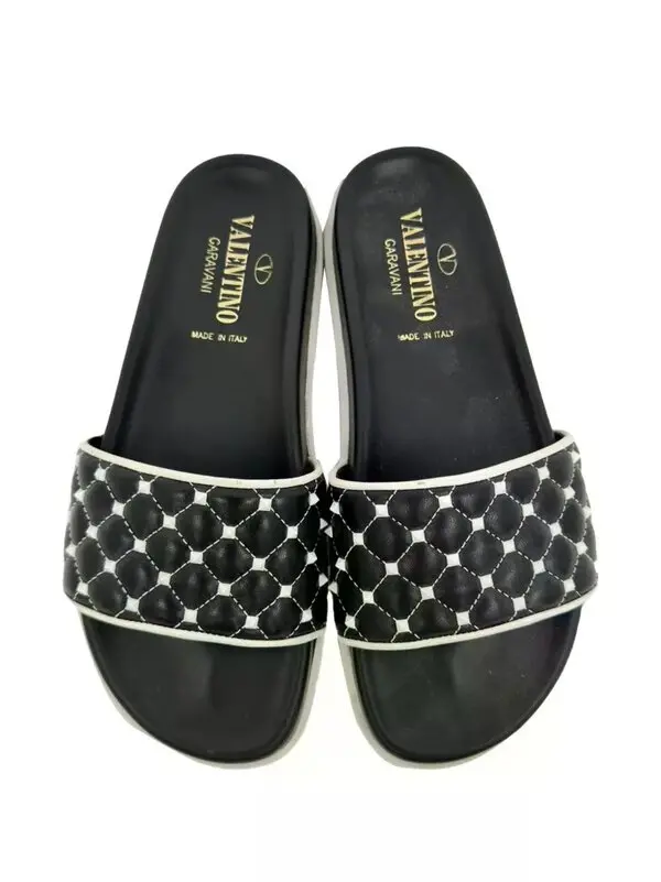 Red Valentino Rockstud Quilted Slides