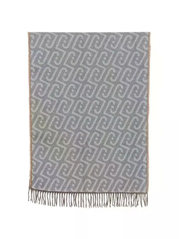 Liu Jo Monogram-pattern Fringed Scarf