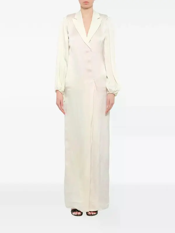 LANVIN Satin Notched-lapel Dress