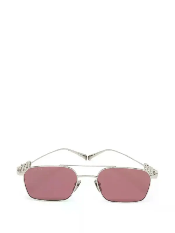 Gucci Logo Lettering Sunglasses - Silver