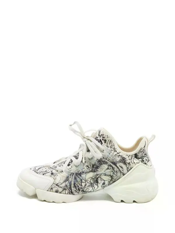 Dior D-connect Lace-up Sneakers With Zodiac Print - White
