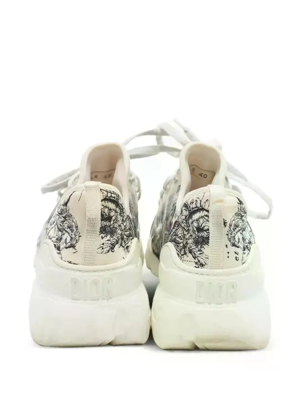 Dior D-connect Lace-up Sneakers With Zodiac Print - White