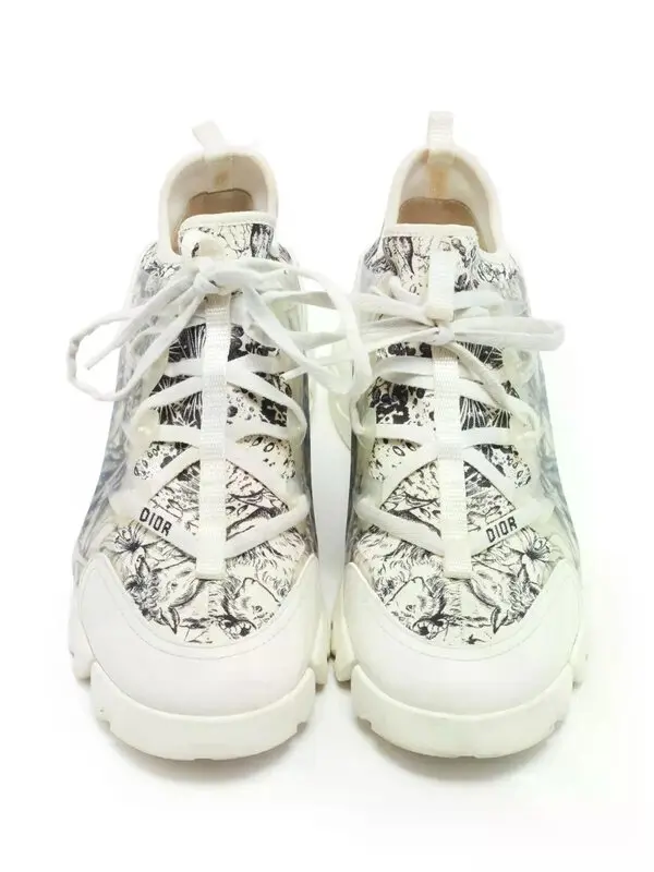 Dior D-connect Lace-up Sneakers With Zodiac Print - White