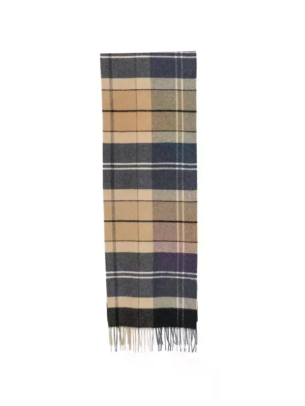 Barbour Inverness Tartan Fringed-edge Scarf - Neutrals