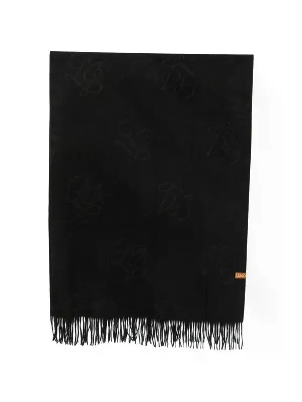 Liu Jo Logo-embroidered Fringed Scarf