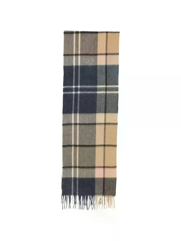 Barbour Carrbridge Tartan Check-fringed Scarf - Neutrals