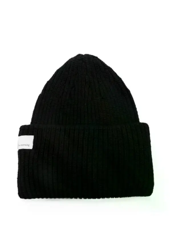 NINE:INTHE:MORNING Ribbed Knit Beanie Hat - Black