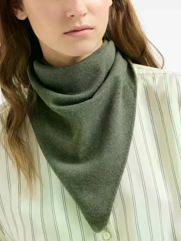 Brunello Cucinelli Cashmere Foulard With Monili - Green