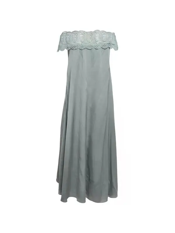 SELF-PORTRAIT Lace-trim Off-shoulder Maxi Dress