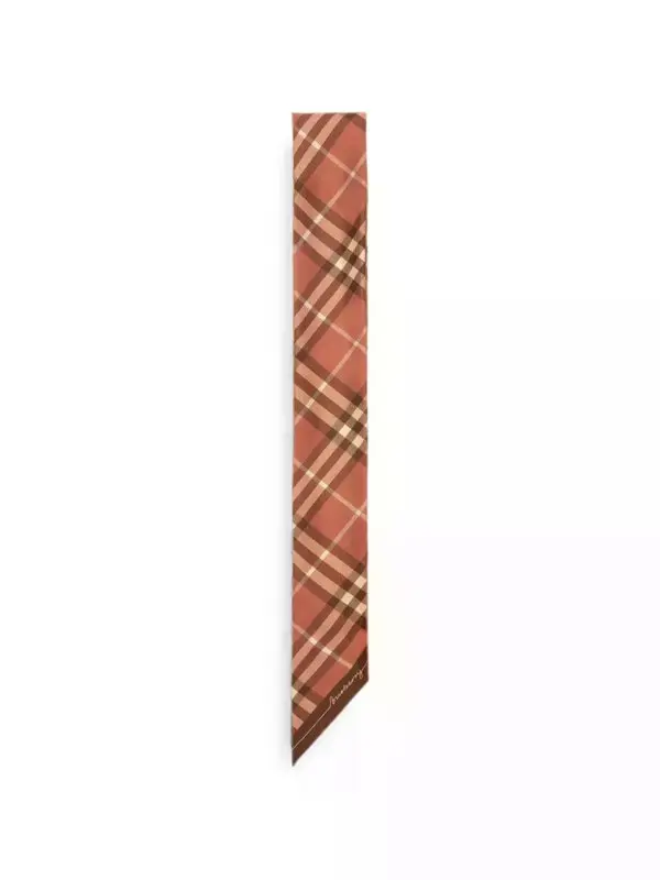 Burberry Skinny Contrast Check Silk Scarf