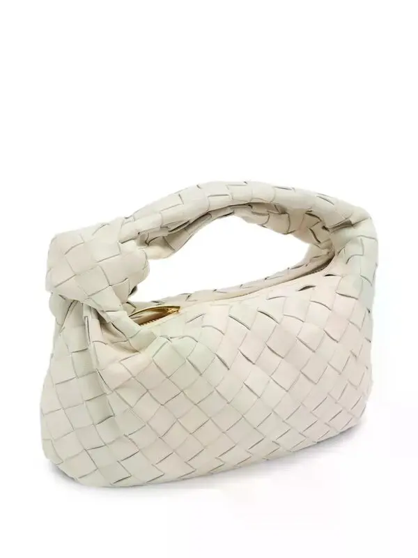 Bottega Veneta Mini Jodie Intrecciato Leather Tote Bag - White