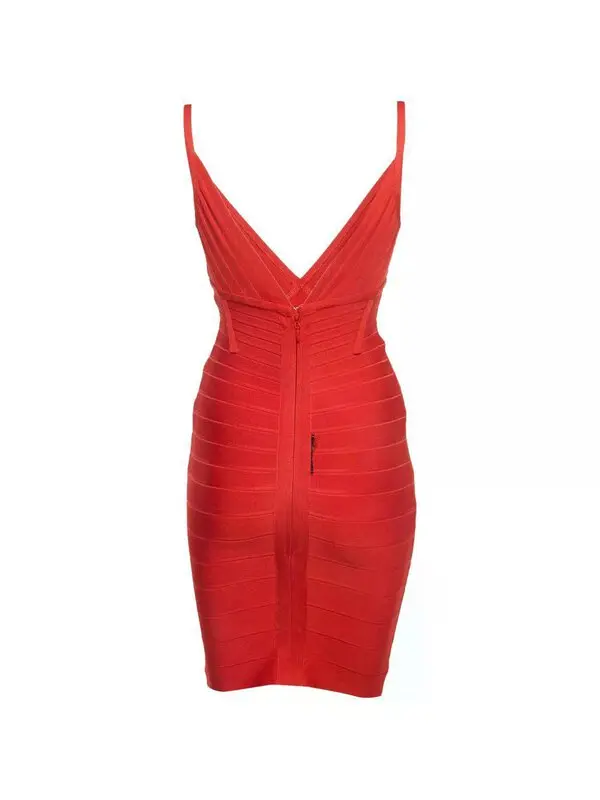 Herve Leger Bandage Rib-knit Midi Dress - Red