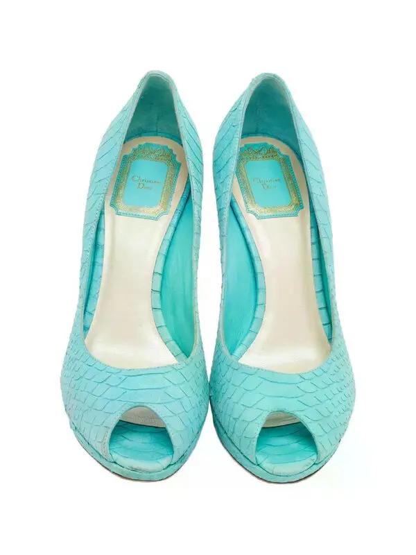 Dior Miss Python-embossed Peep Toe Pumps