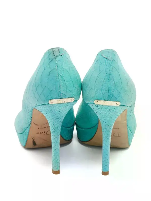 Dior Miss Python-embossed Peep Toe Pumps
