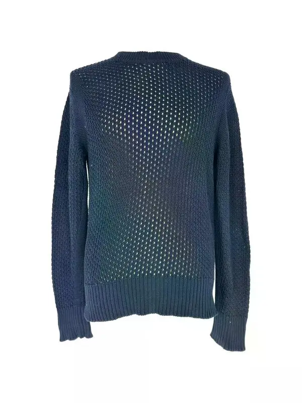 TOM FORD Navy Cotton Crochet-knit Sweater