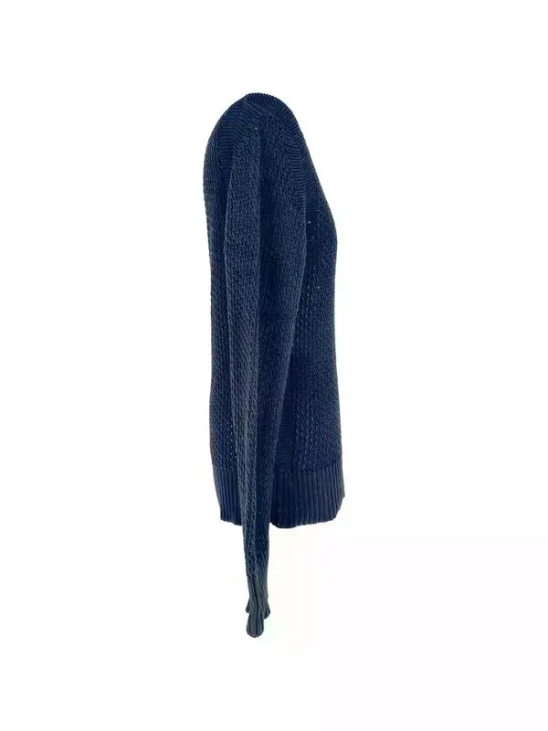 TOM FORD Navy Cotton Crochet-knit Sweater