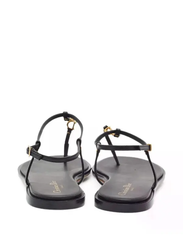Dior Leather Ankle-strap Thong Ballet Flats