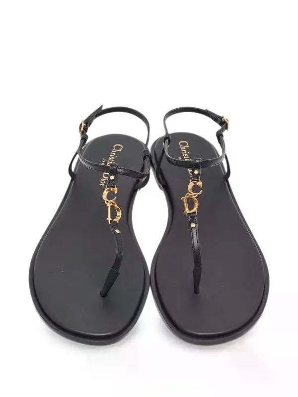 Dior Leather Ankle-strap Thong Ballet Flats