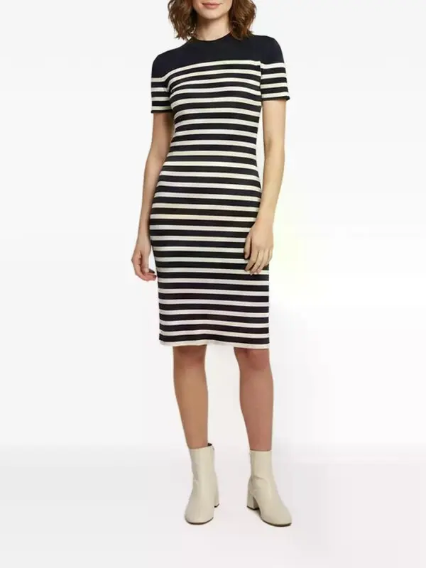 Ralph Lauren Striped Knitted Mini Dress - Blue