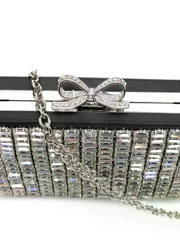 SELF-PORTRAIT Crystal Embellished Bow Clutch Bag
