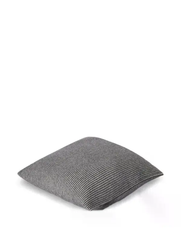 Brunello Cucinelli Cashmere Vanisé Rib Knit Cushion With Metal Buttons - Grey
