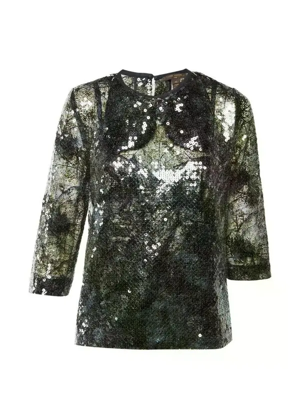 LOUIS VUITTON Sequin Embellished Bow Detail Top