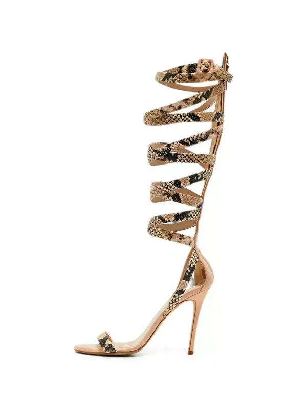 GIUSEPPE ZANOTTI Python-embossed Gladiator Sandals