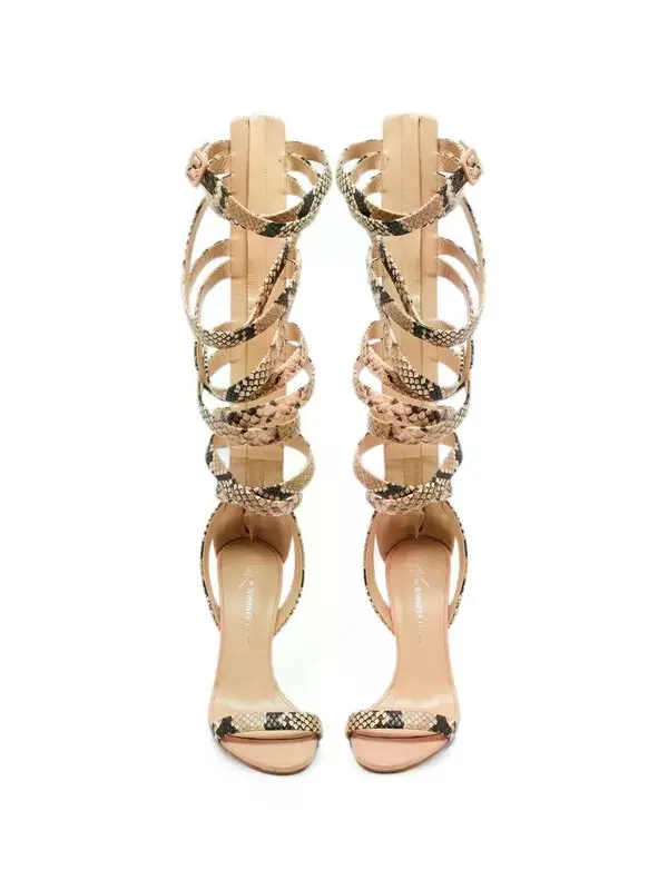 GIUSEPPE ZANOTTI Python-embossed Gladiator Sandals