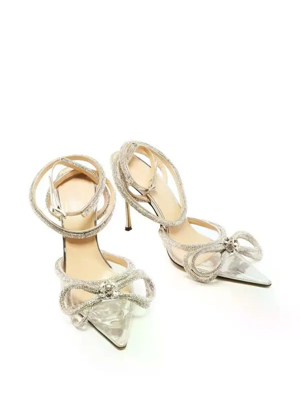 Mach & Mach Double Bow Ankle Strap Pumps