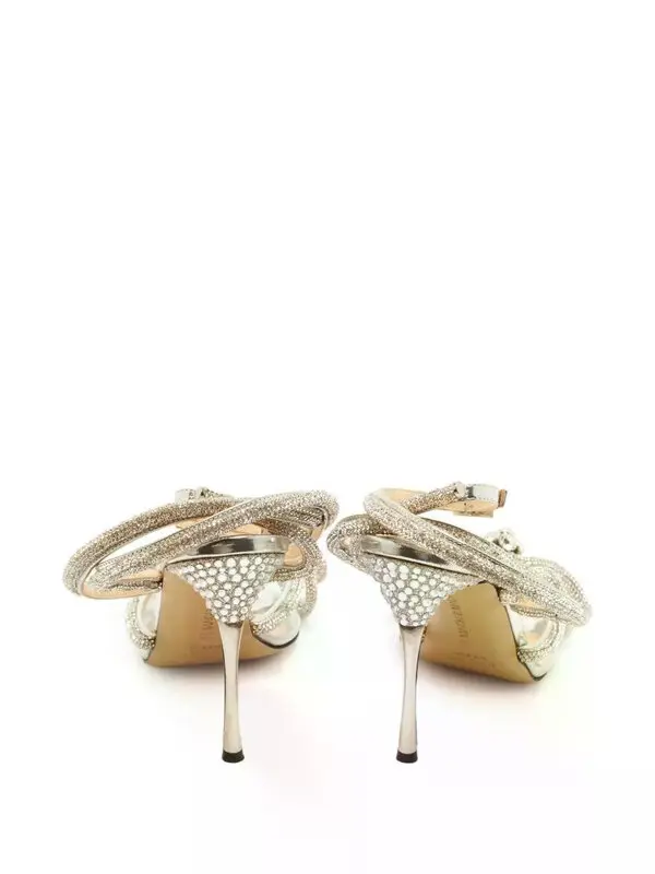 Mach & Mach Double Bow Ankle Strap Pumps