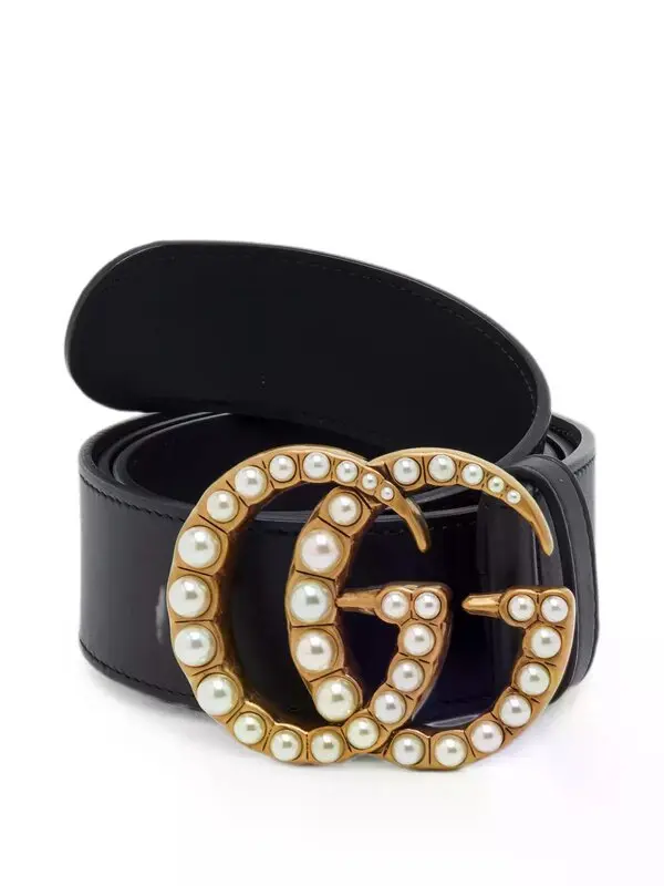 Gucci Gg Marmont Pearl-embellished Belt