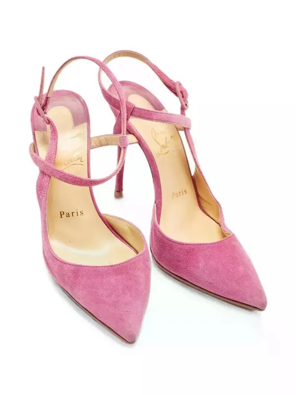 CHRISTIAN LOUBOUTIN Suede Ankle Strap Pumps