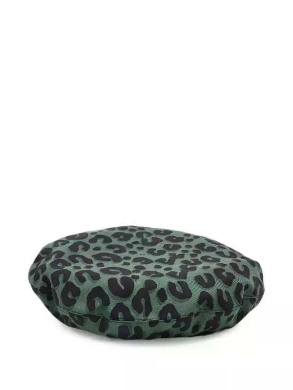 LOUIS VUITTON Silk Beret With Leopard Print And Logo Plaque