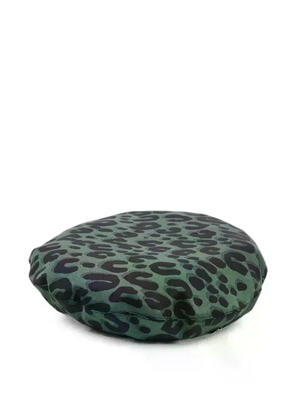 LOUIS VUITTON Silk Beret With Leopard Print And Logo Plaque