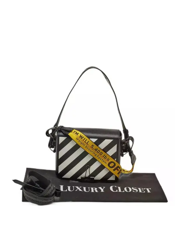 Off-White Medium Binder Clip Diagonal Print Shoulder Bag