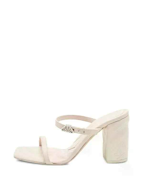 Alexander McQueen Leather Block Heel Sandals