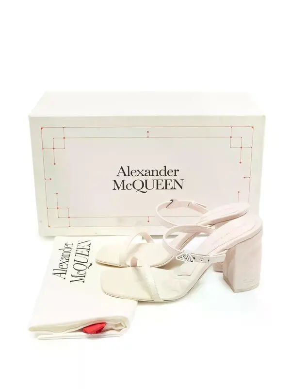 Alexander McQueen Leather Block Heel Sandals