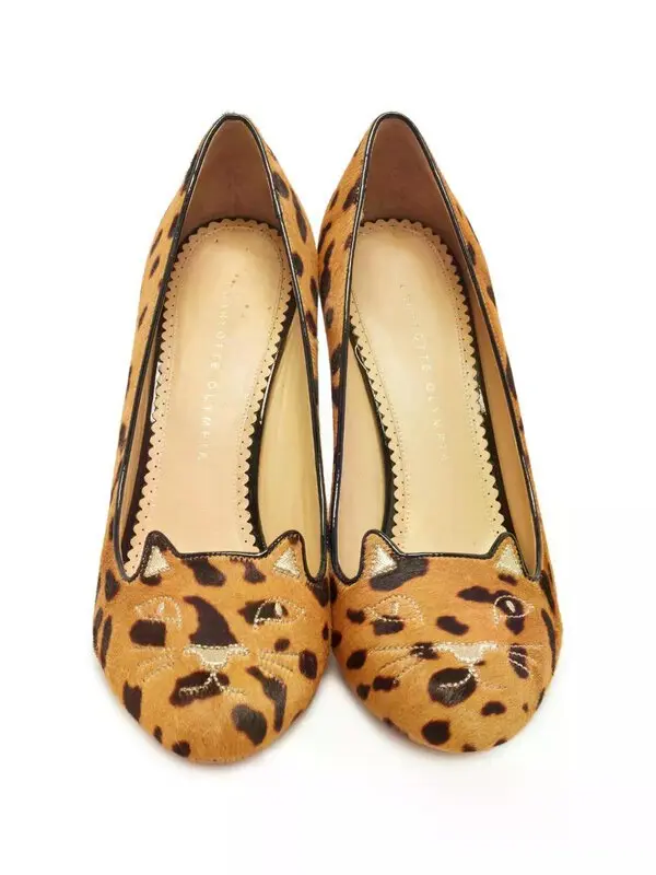 CHARLOTTE OLYMPIA Kitty Hyena-print Stiletto Pumps - Neutrals